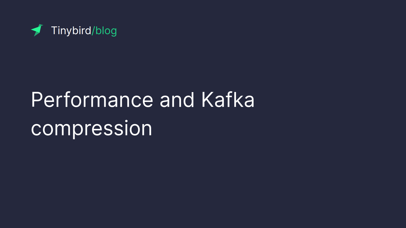 Performance and Kafka compression