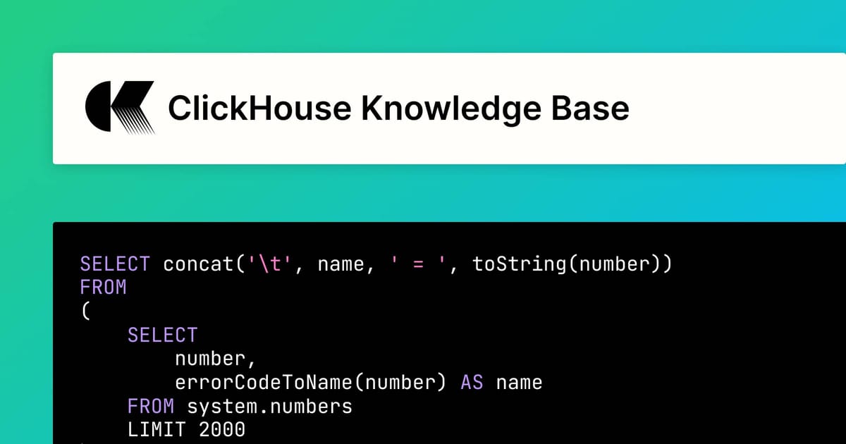 We launched an open source ClickHouse Knowledge Base
