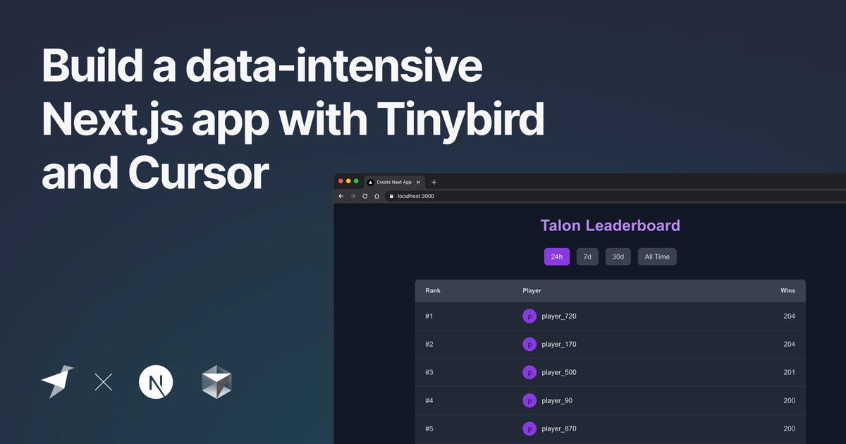 Build a data-intensive Next.js app with Tinybird and Cursor